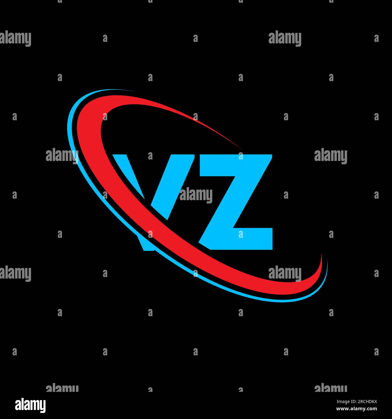 VZ V Z letter logo design. Initial letter VZ linked circle uppercase ...