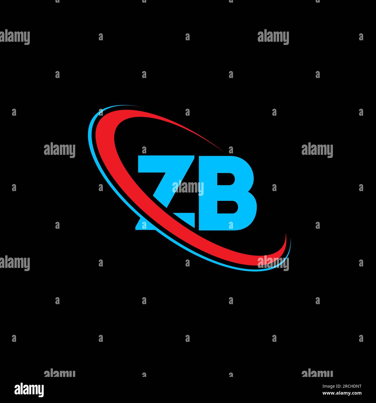 ZB Z B letter logo design. Initial letter ZB linked circle uppercase ...