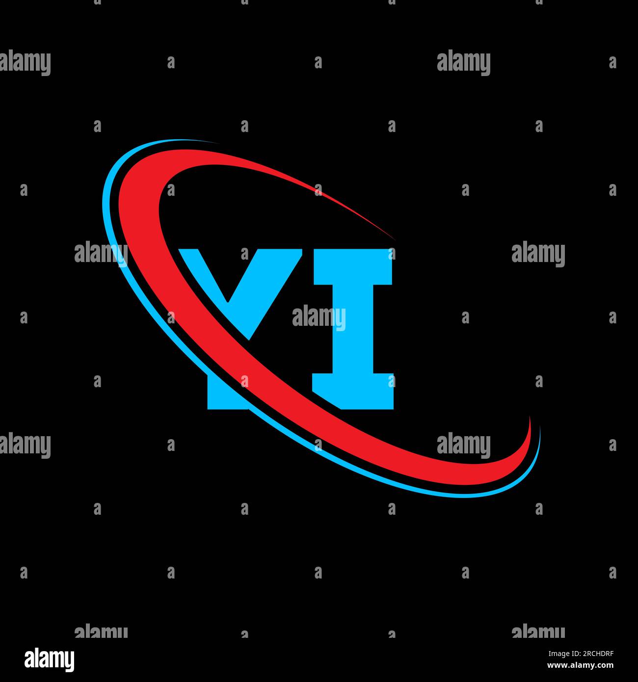 YI Y I letter logo design. Initial letter YI linked circle uppercase ...