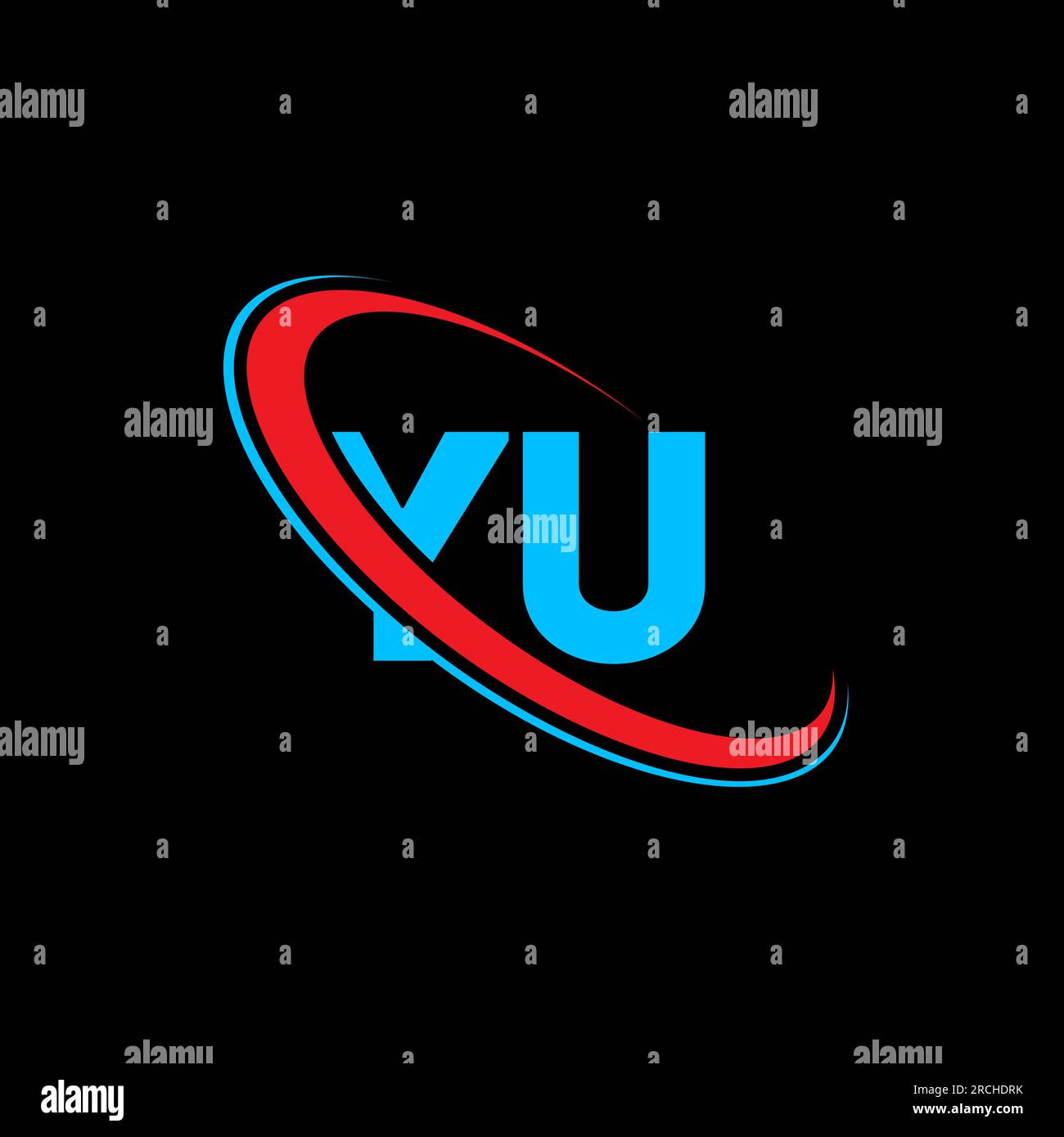 YU Y U letter logo design. Initial letter YU linked circle uppercase ...