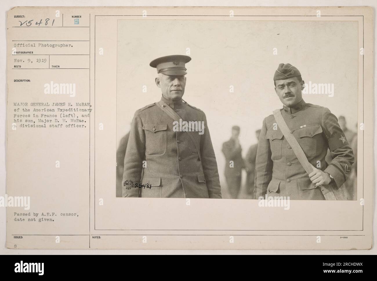 Major General James H. Morae (left) of the American Expeditionary ...
