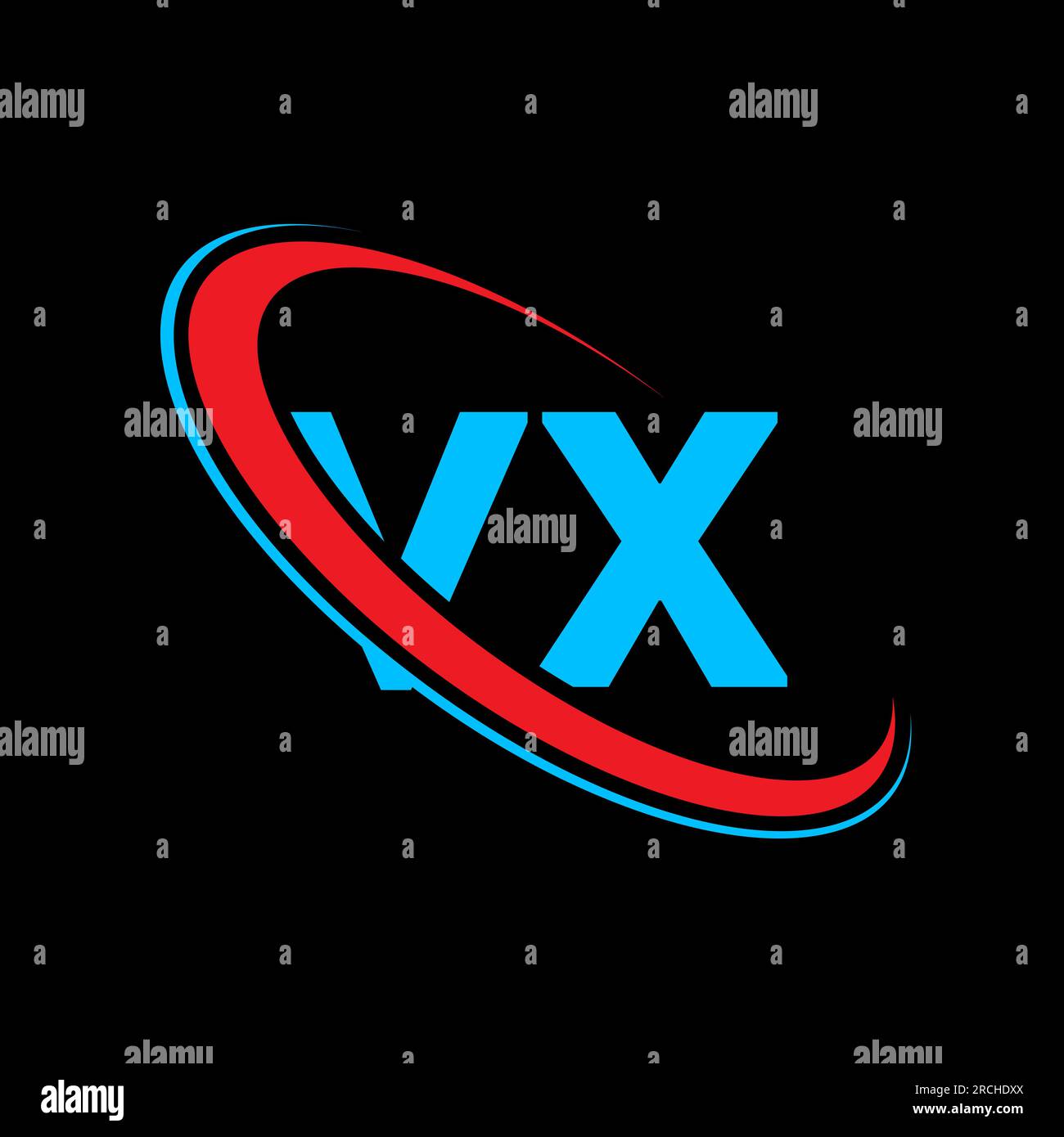VX V X letter logo design. Initial letter VX linked circle uppercase ...