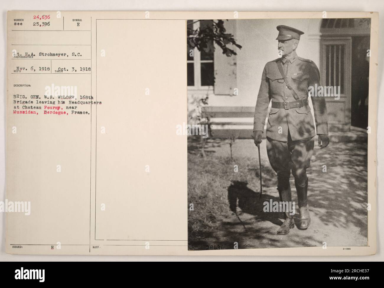 Brig. Gen. W.E. Wilder, of the 168th Brigade, is seen leaving his ...