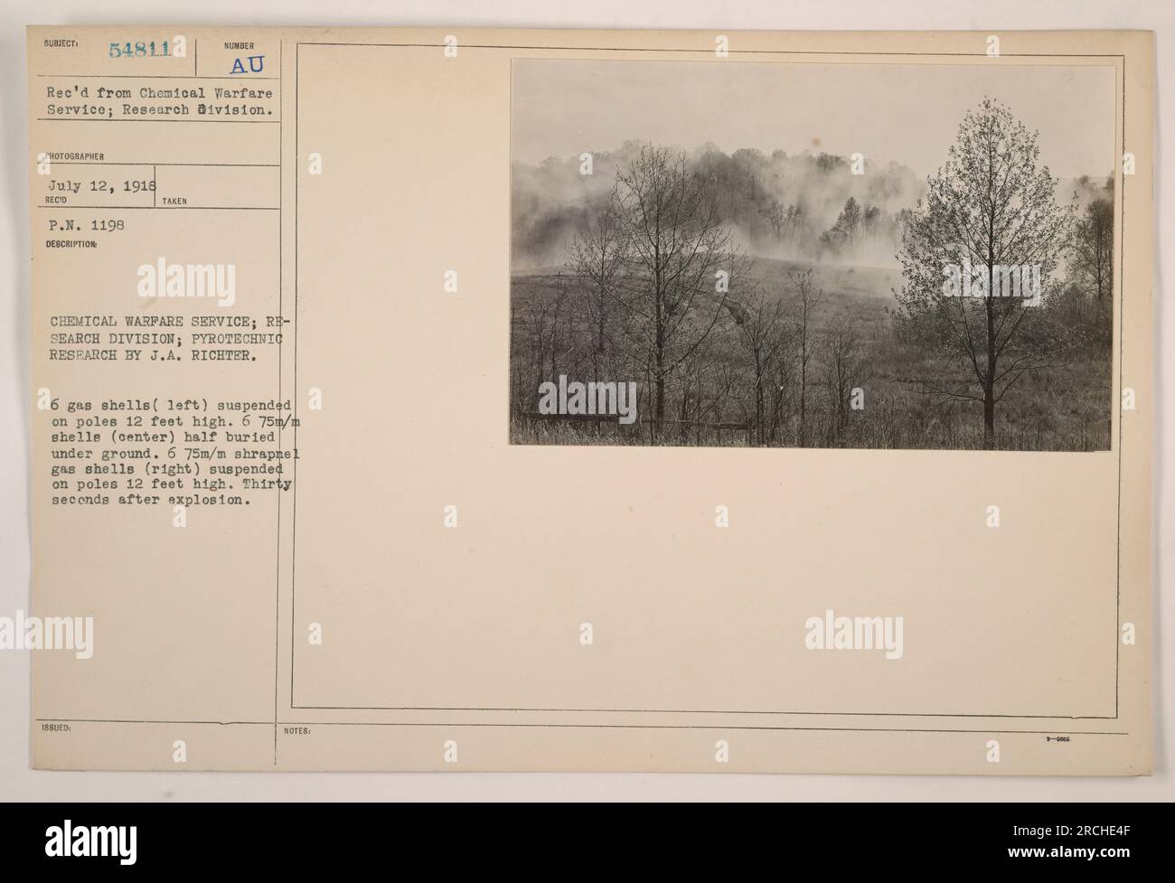 A photograph showing chemical warfare research conducted by J.A ...