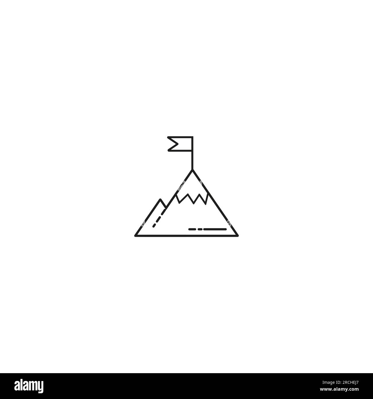 mountain line icon, outline vector logo illustration, linear pictogram ...