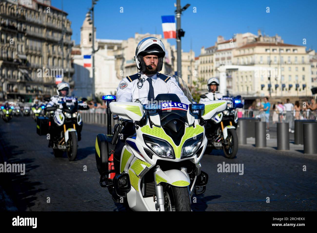 National French Police officers seen riding their motorcycles during ...