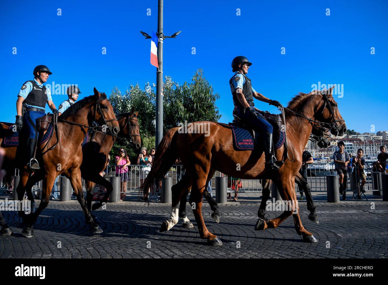 Marseille, France. 14th July, 2023. French Republican Guard members ...