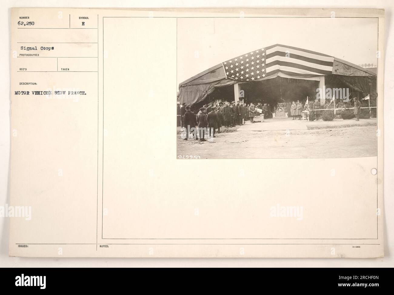 A motor vehicle show in France during World War One. The photograph was ...