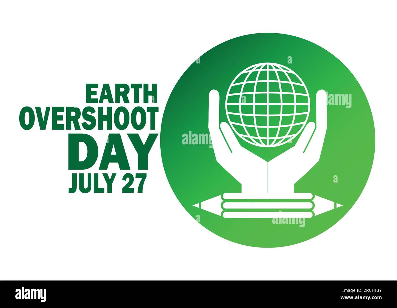 Earth Overshoot Day Vector Illustration. July 27. Suitable for greeting ...