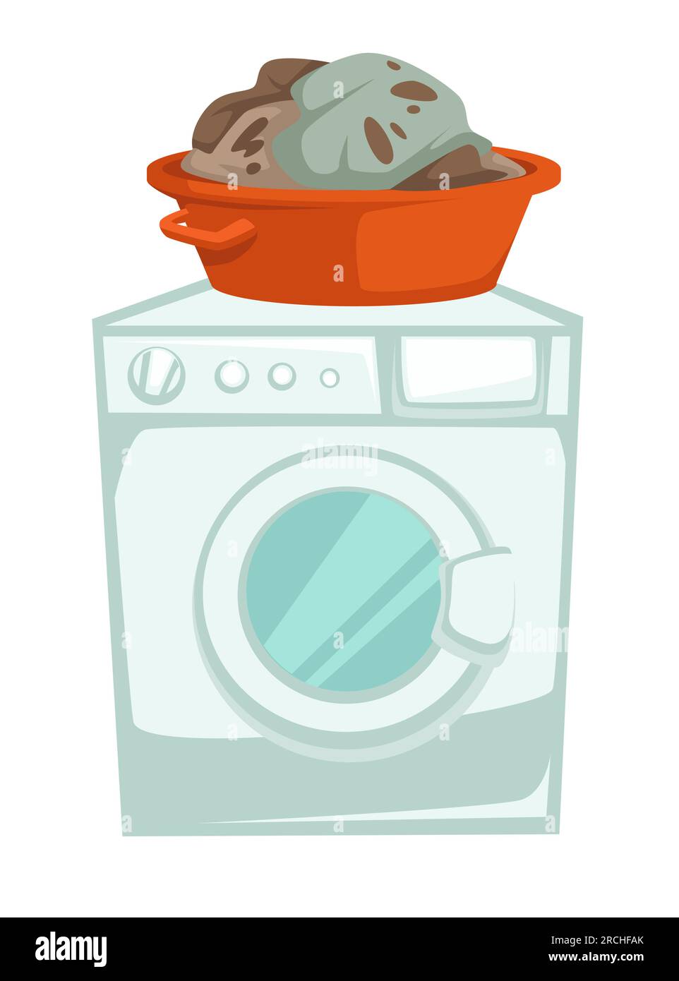 Washing machine and dirty clothes in basin isolated electric appliance ...