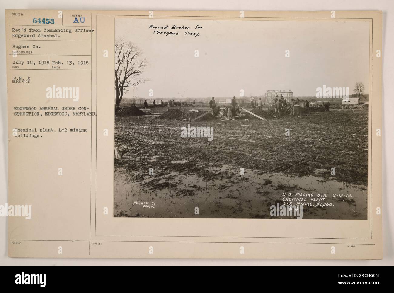 Construction of the Edgewood Arsenal in Edgewood, Maryland. This photo ...