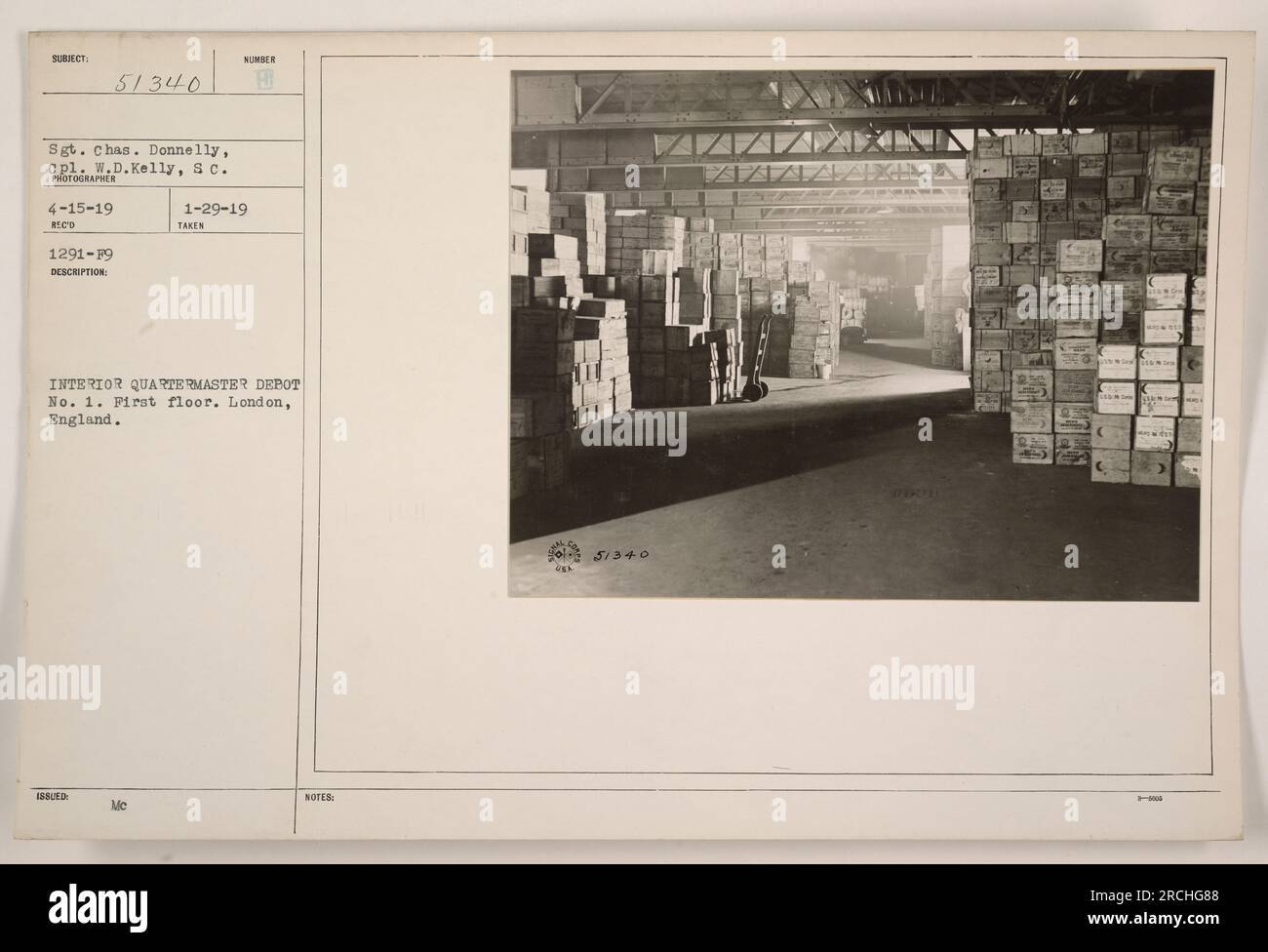 Interior view of Quartermaster Depot No. 1, located on the first floor ...