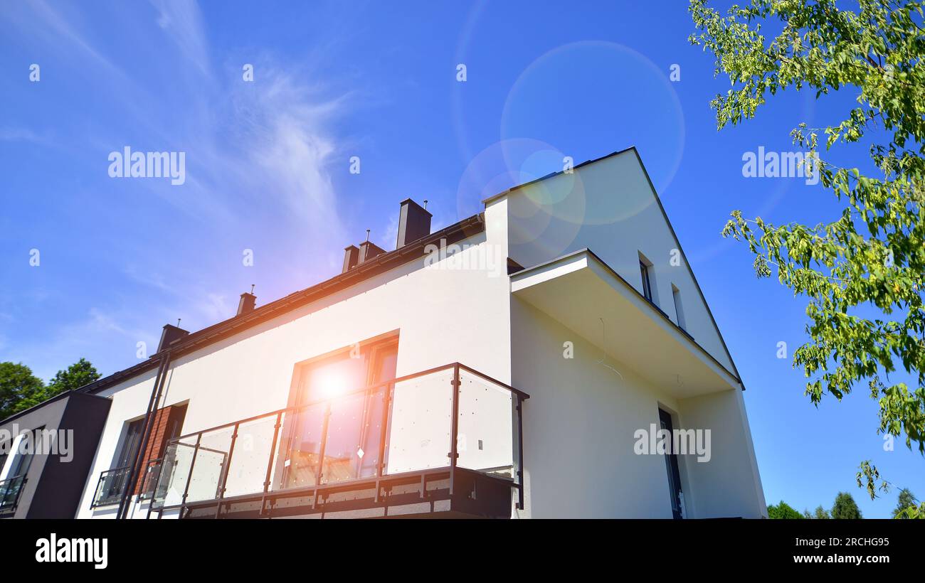 New single family houses in a new development area. Residential homes ...