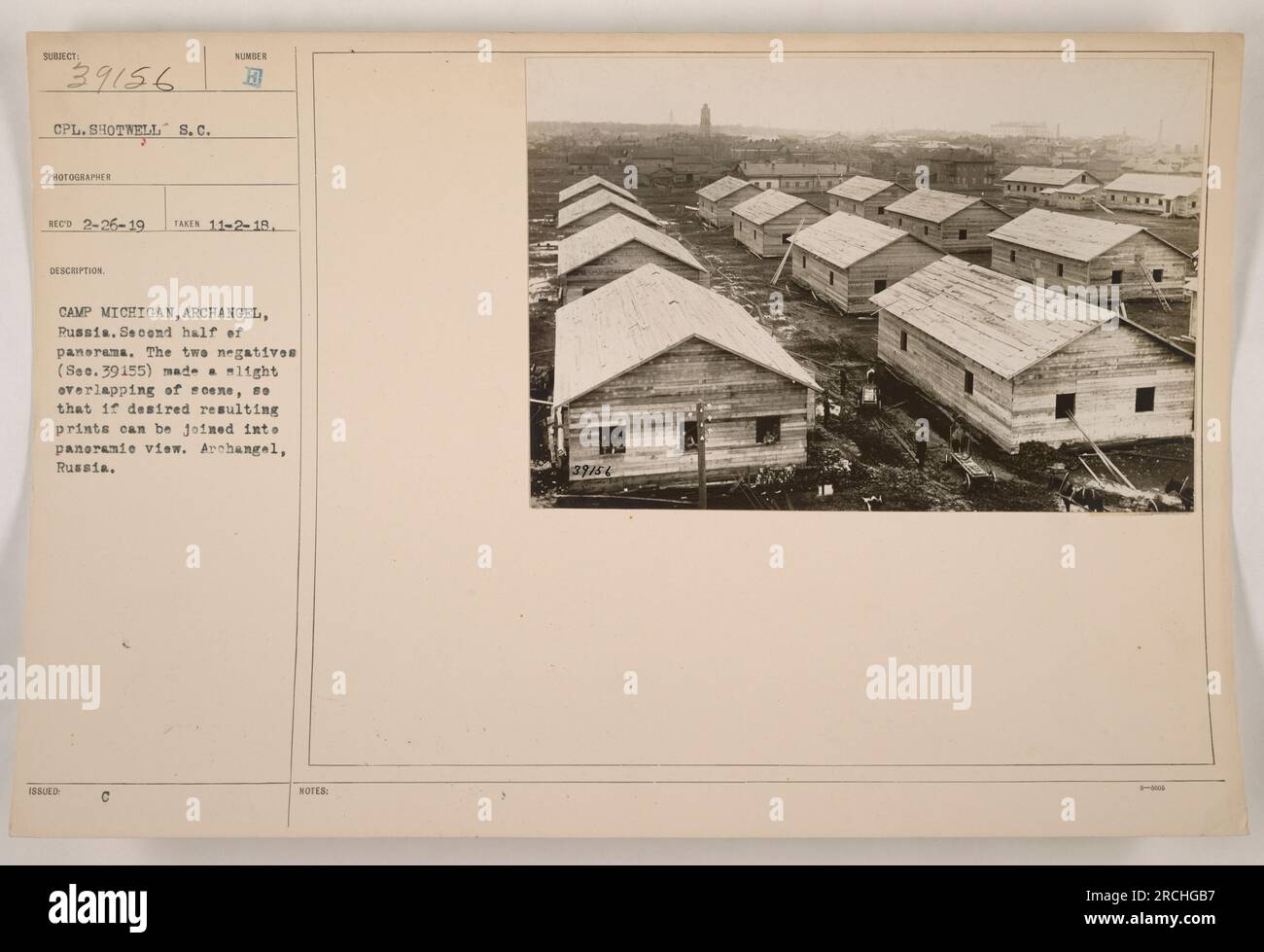 "CPL. Shotwell S.C. took this photograph on November 2, 1919, at Camp ...