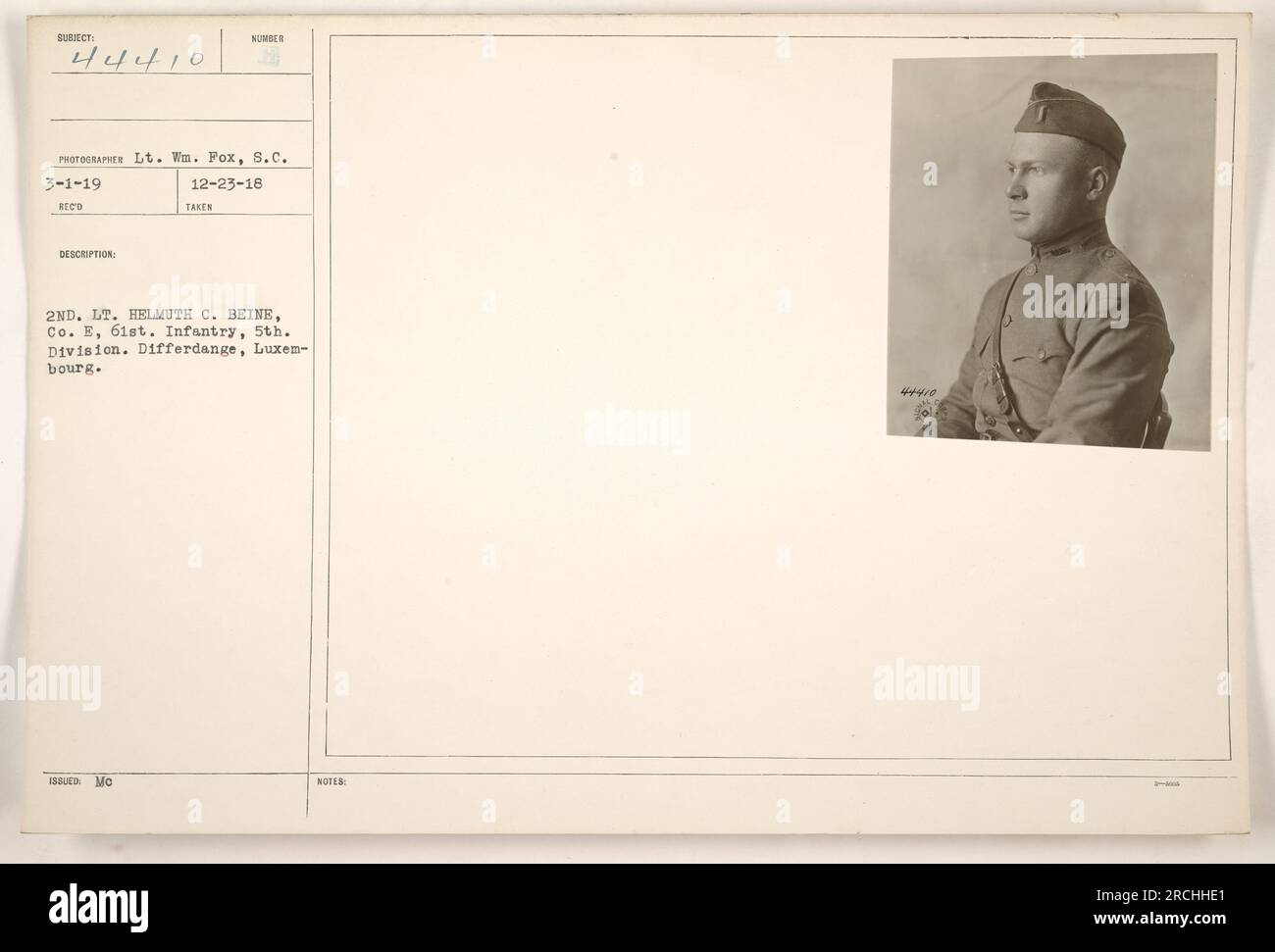 Soldier Helmuth C. Beine of the 61st Infantry, 5th Division, is ...