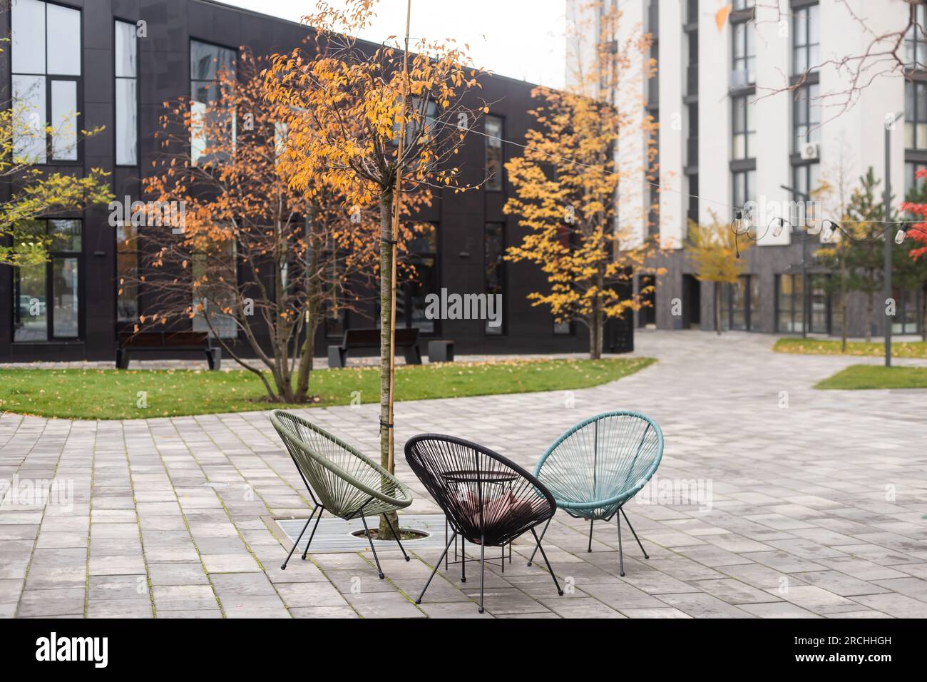 recreation area in the yard of a modern house Stock Photo - Alamy
