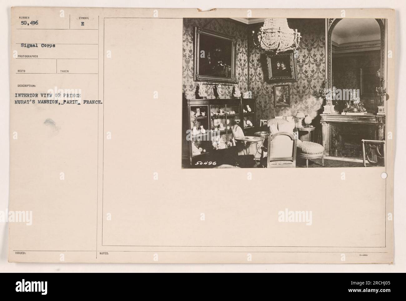 Interior view of Prince Murat's mansion in Paris, France. This ...