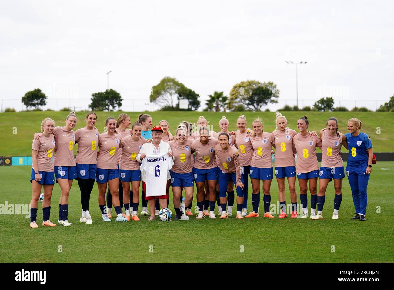 England's Paddy McGroarty and Lucy Staniforth pose in their legacy cap ...