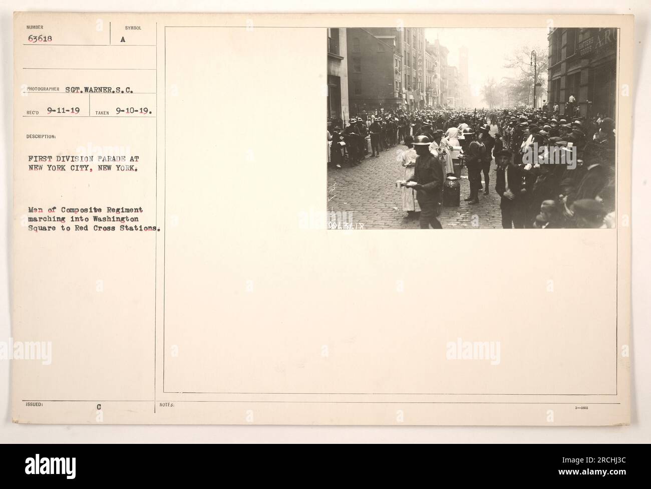 "Men of Composite Regiment marching in New York City during a First ...