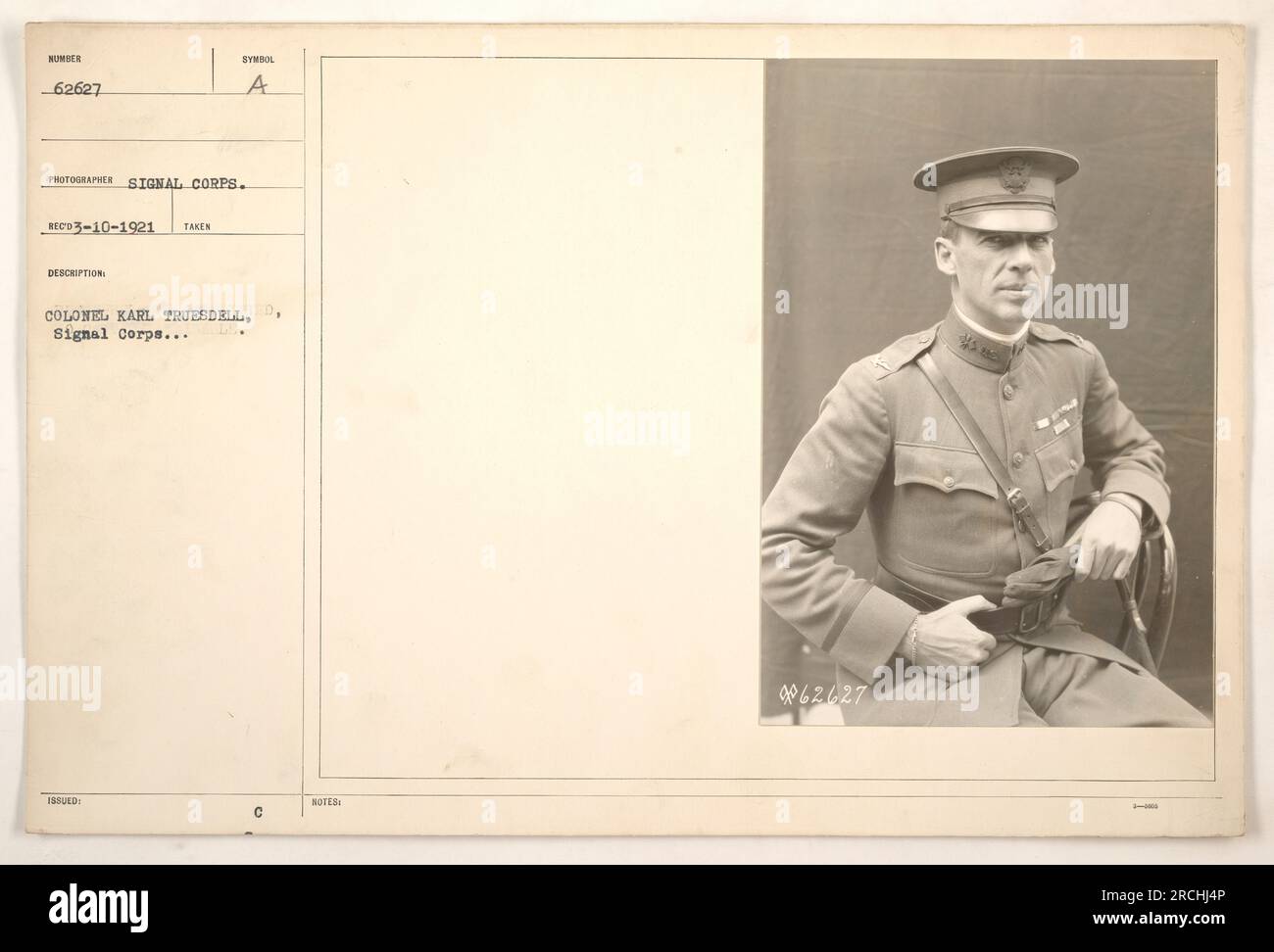 Colonel Karl Truesdell of the Signal Corps, as seen in this photograph ...