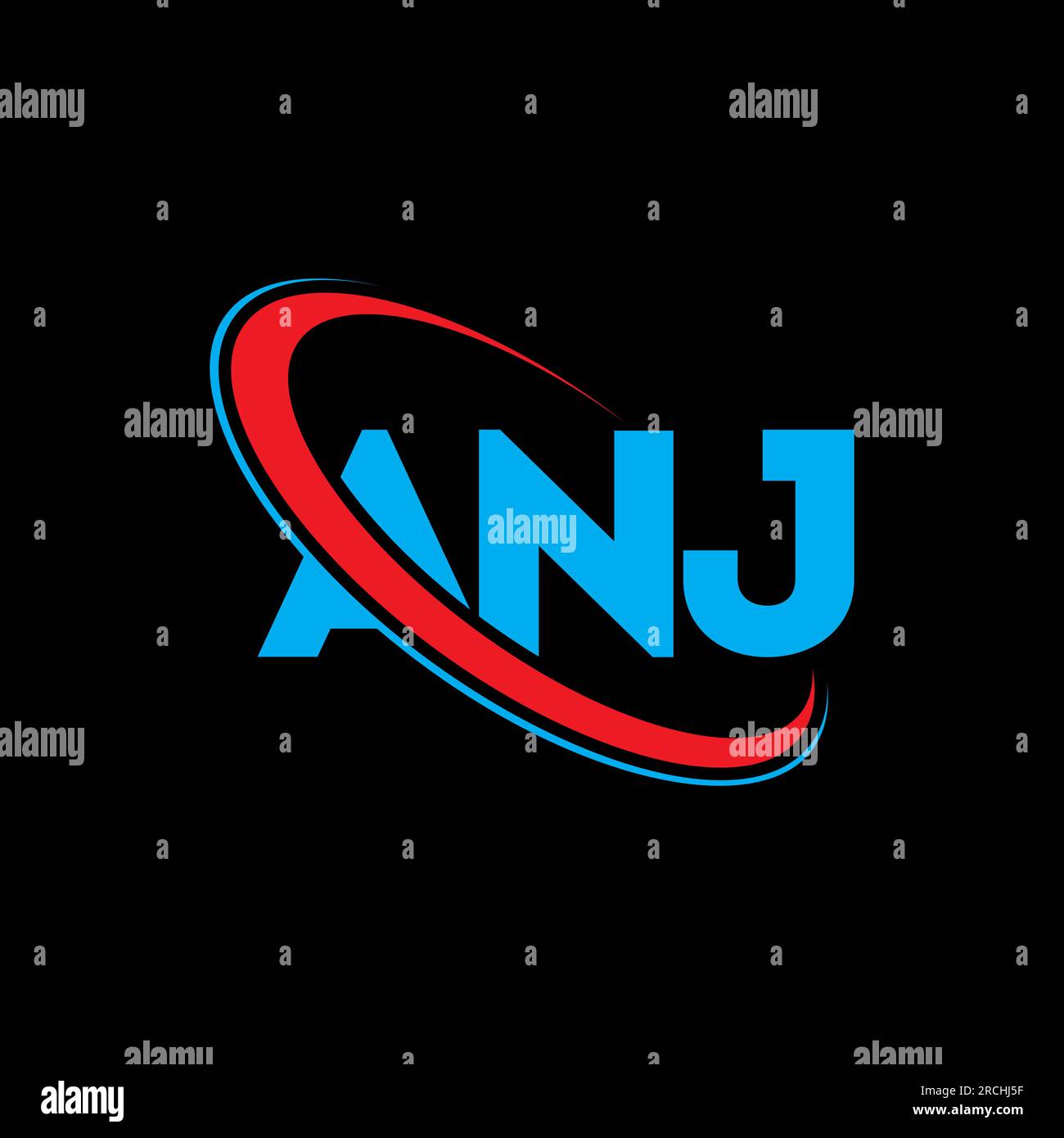 ANJ logo. ANJ letter. ANJ letter logo design. Initials ANJ logo linked with circle and uppercase ...