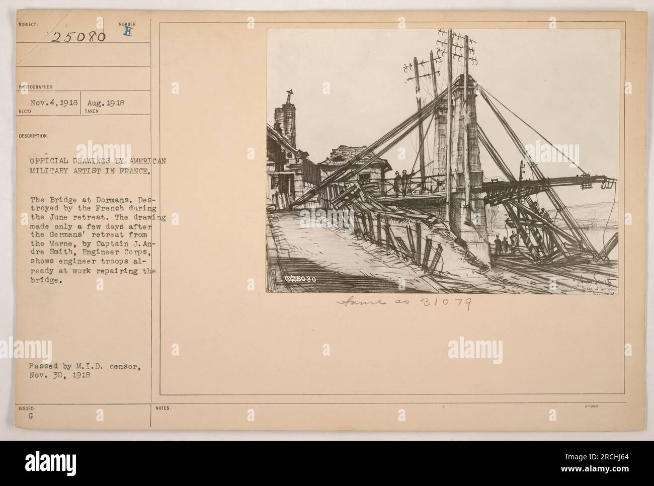 American Military Artist Captain J. Andre Smith's official drawing from ...