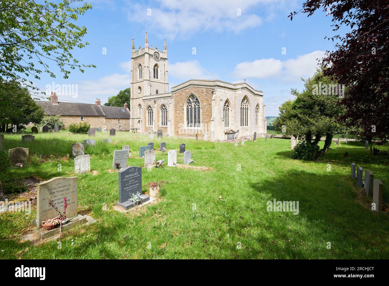 Churchyard of St Peter's church, opposite East Carlton country park ...