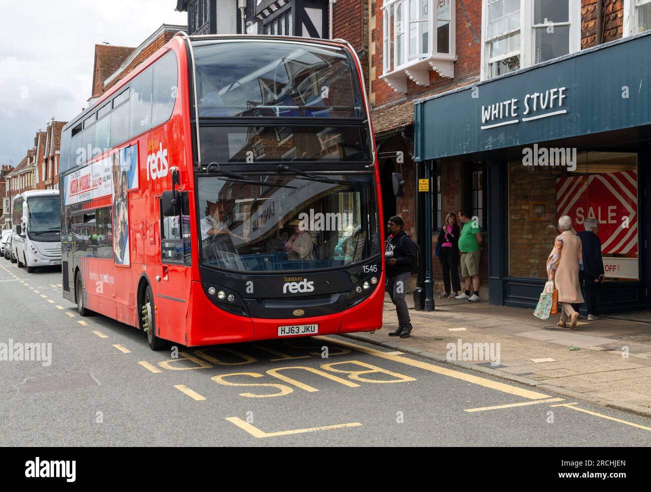 Salisbury Reds double decker bus, Marlborough, Wiltshire, England, UK ...