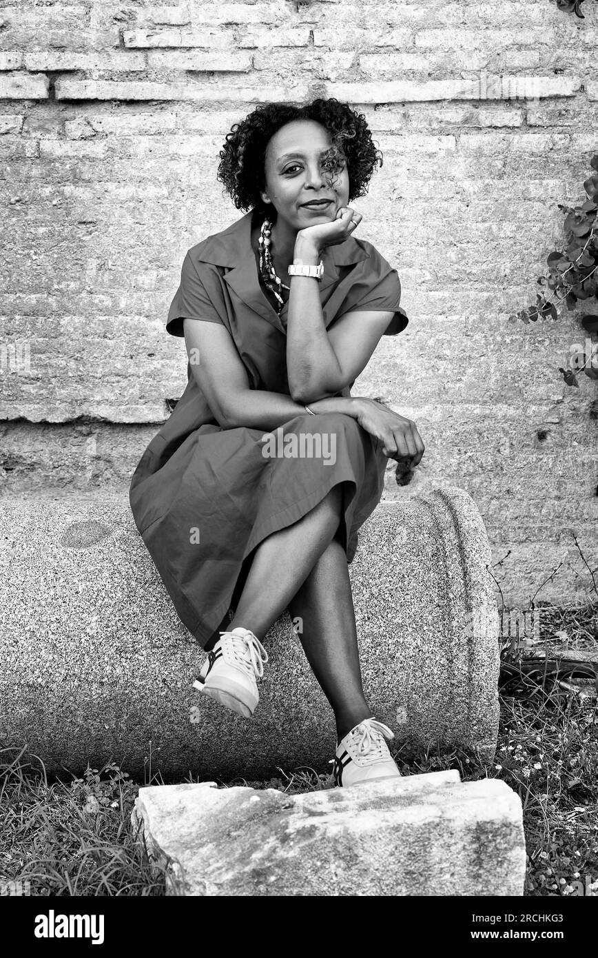 Rome, Italy. 14th July, 2023. Ethiopian-American writer Maaza Mengiste ...