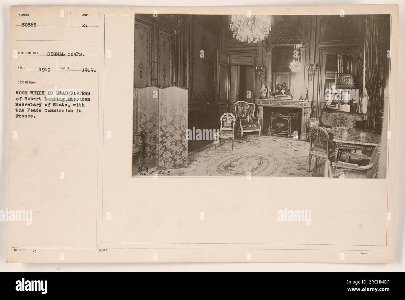 The image shows the room used as the headquarters for American ...