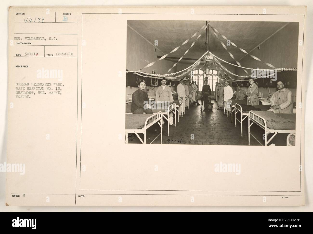 Image shows a ward at Base Hospital No. 15 in Chaumont, Hte. Marne ...