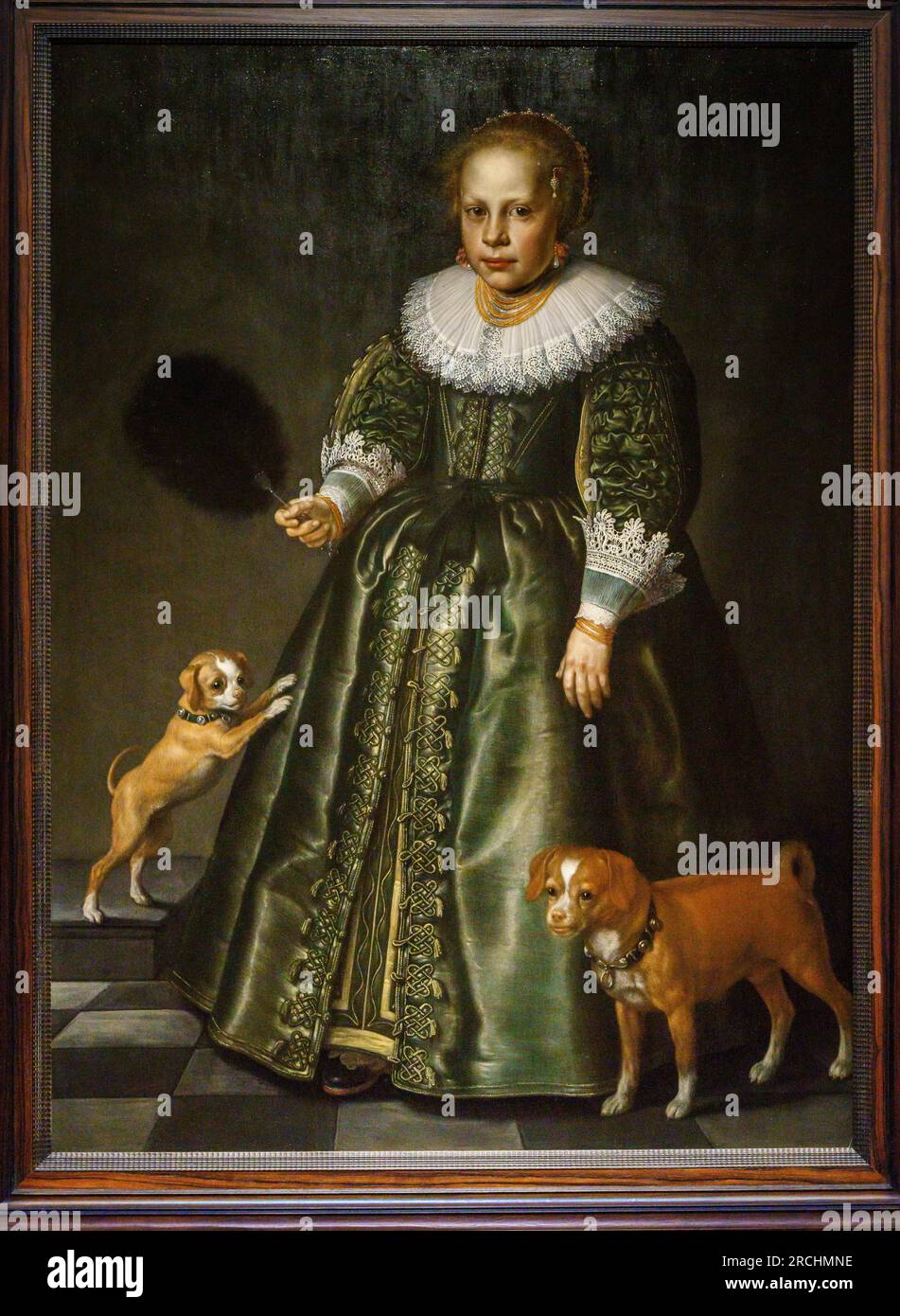 young girl holding a fan, Duchtschool, Nins, portraits of children s ...