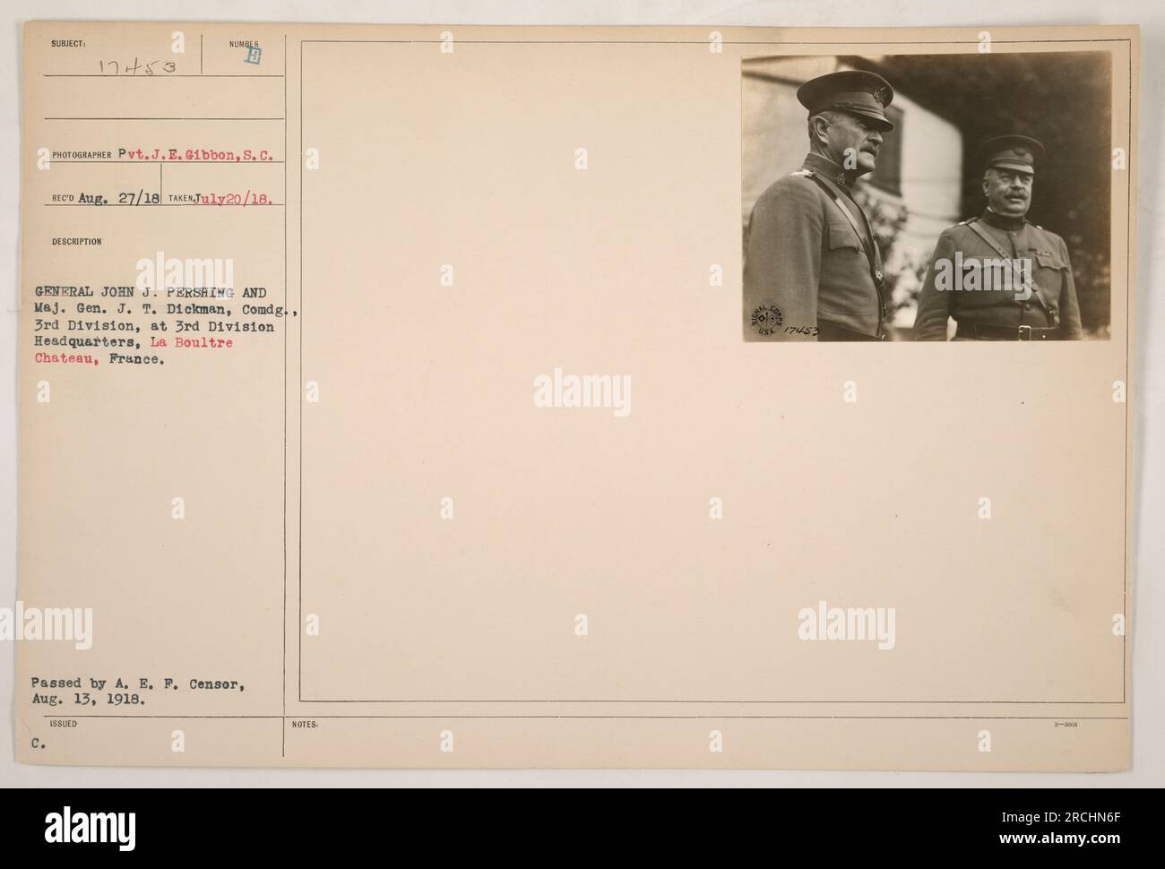 Pvt. J. E. Gibbon of the Signal Corps captured this photograph on July ...