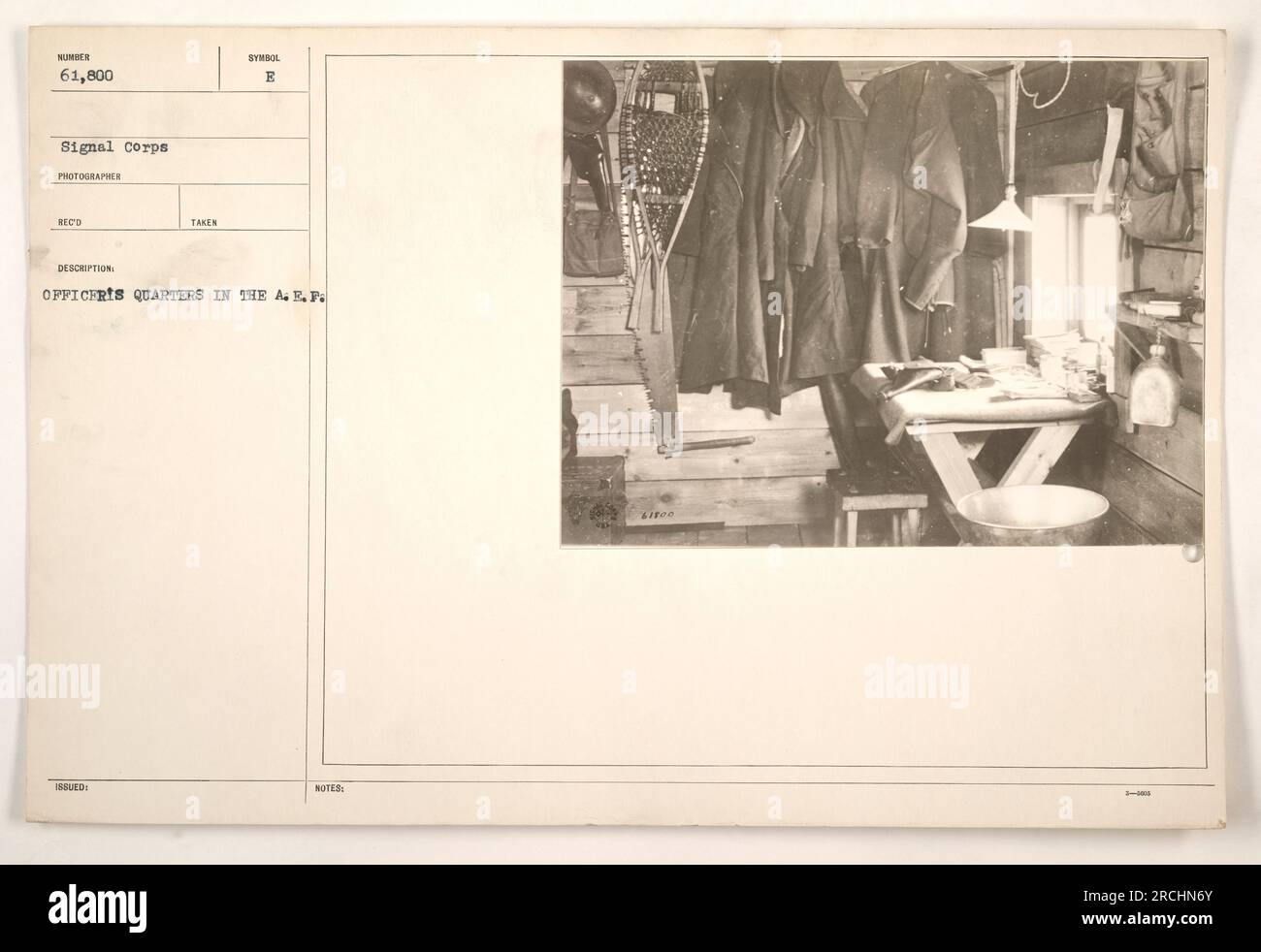 Officer's quarters in the A.E.F. during World War I. The photo is ...