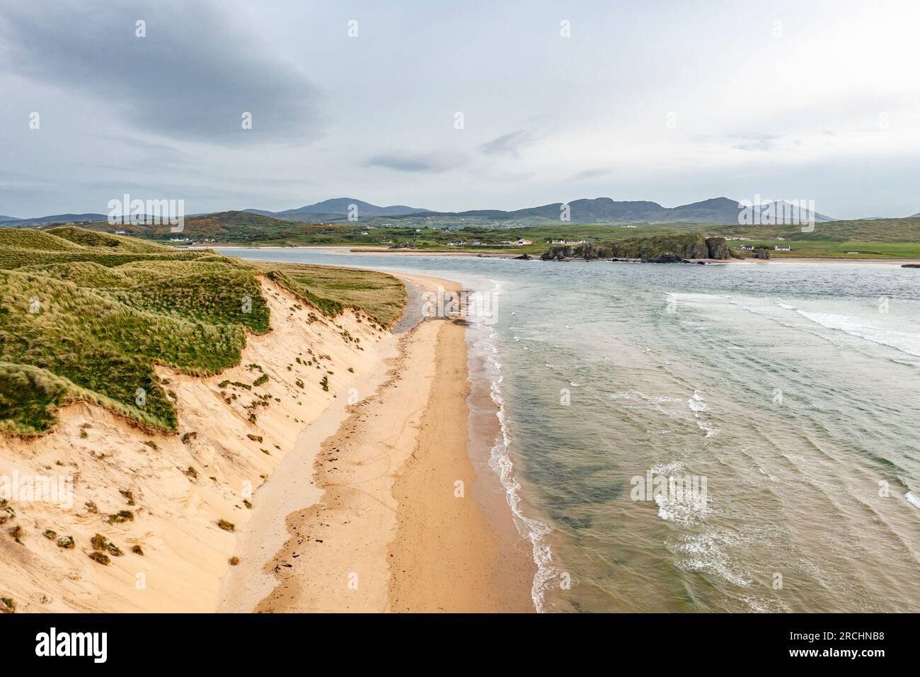 Aerial view of the Five Fingers Strand in County Donegal, Ireland Stock ...
