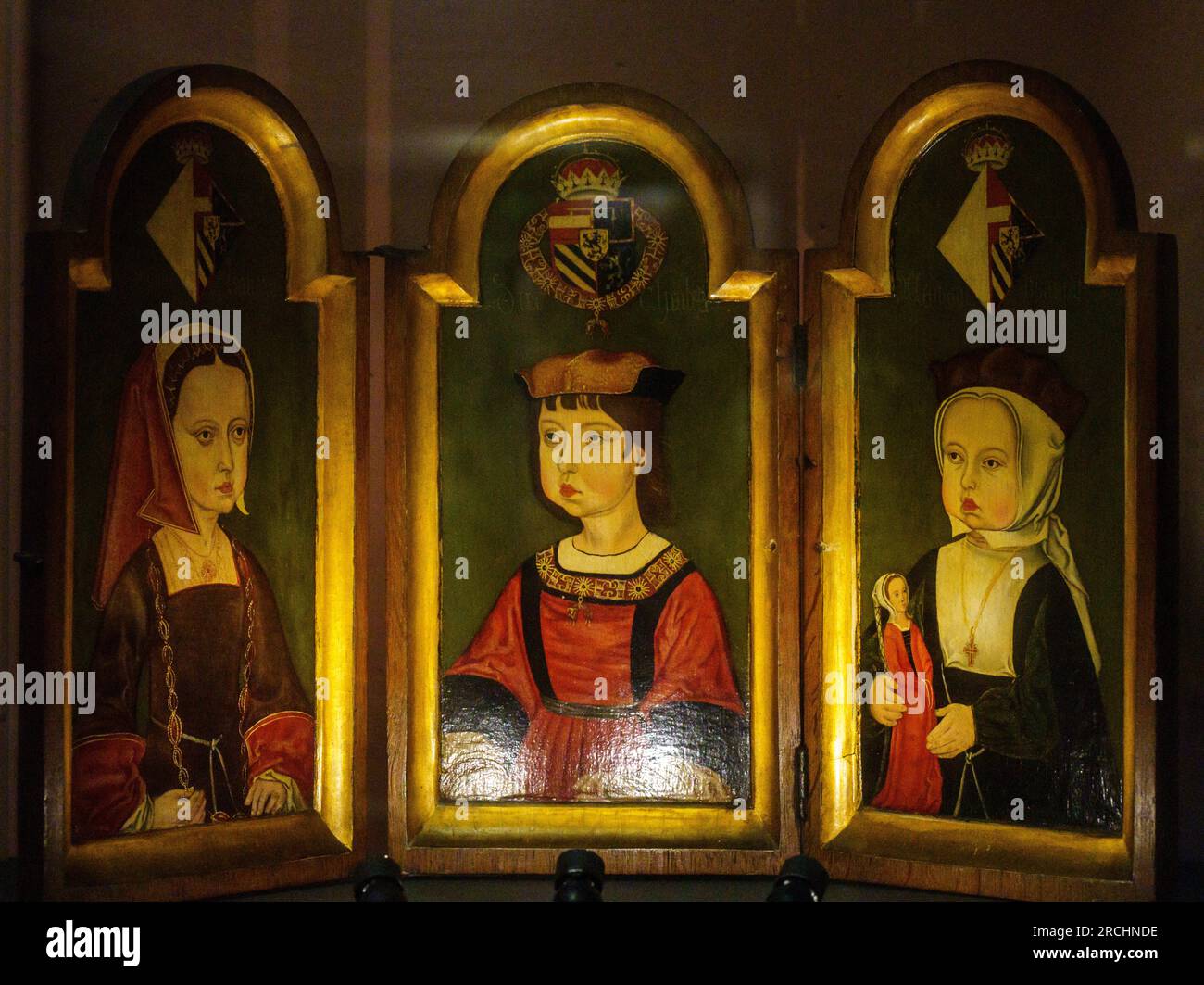 Charles V and his two sisters Leonor and Isabel, copista de la cofradia del maestro de San Jorge ...