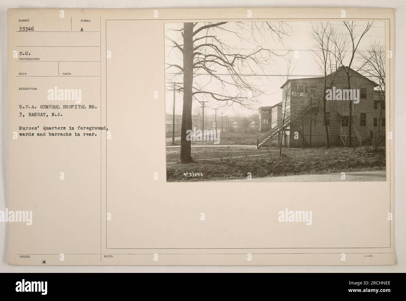 An image of U.S.A. General Hospital No. 3 in Rahway, NJ. The foreground ...