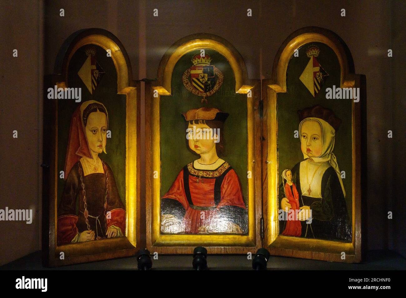 Charles V and his two sisters Leonor and Isabel, copista de la cofradia del maestro de San Jorge ...