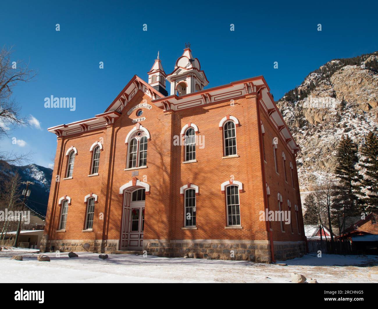 Old Public School Stock Photo - Alamy