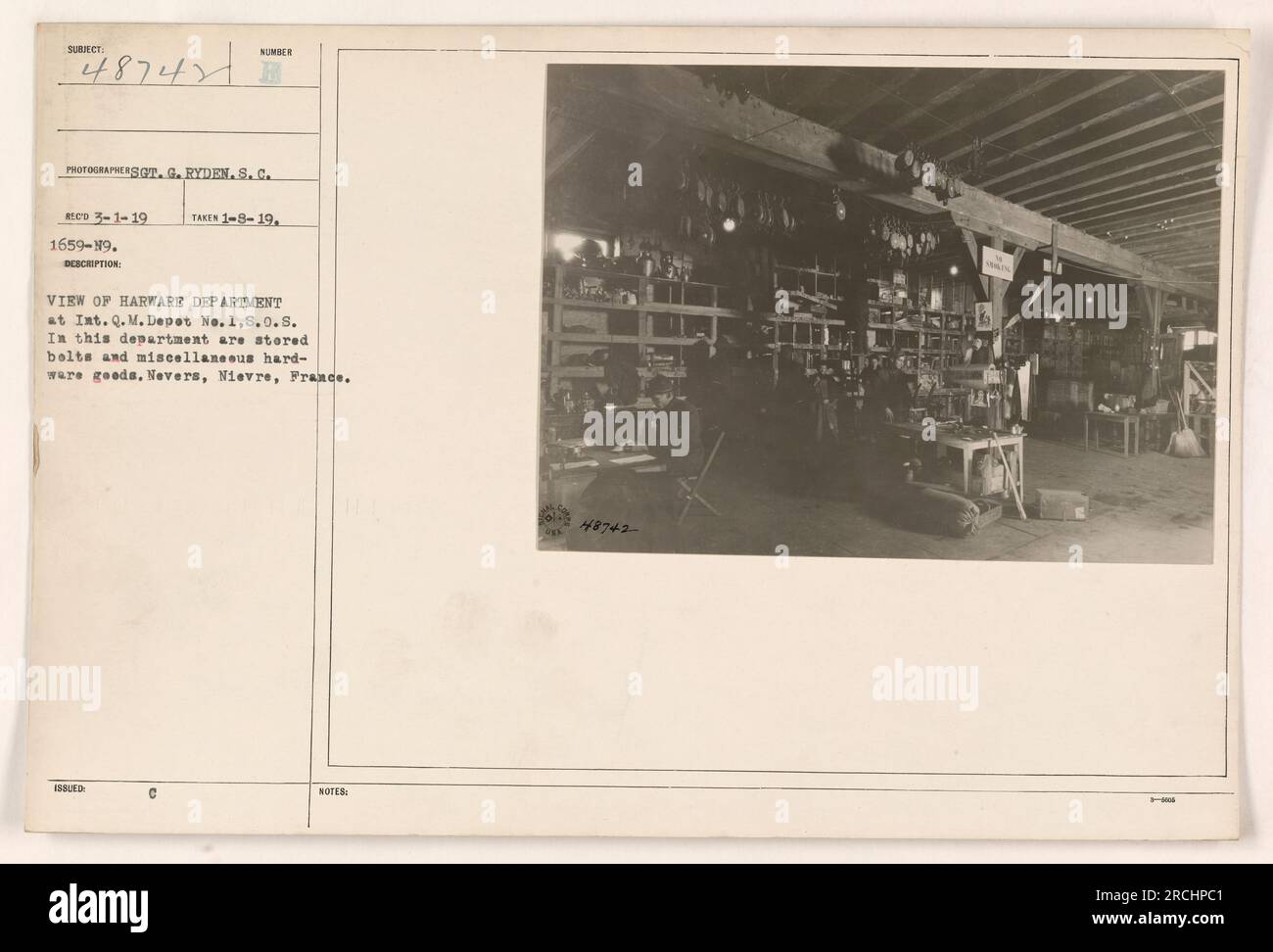 Hardware Department at Int. Q.M. Depot No. 1 in Nevers, Nievre, France ...