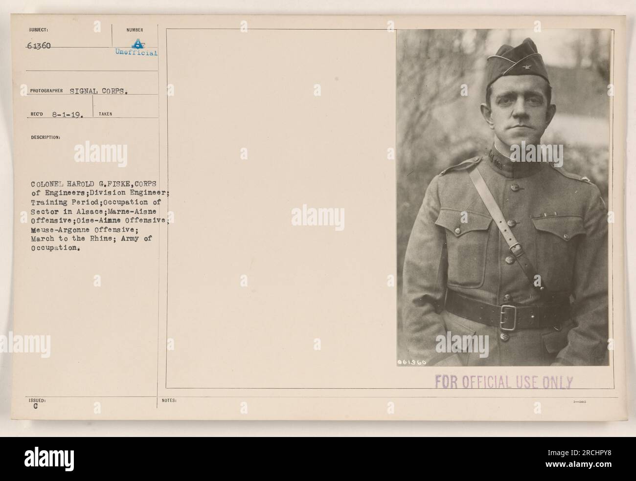 Colonel harold g fiske hi-res stock photography and images - Alamy