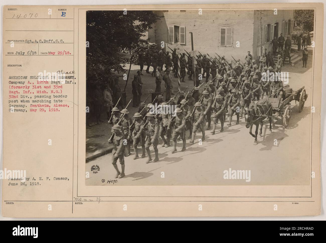 American soldiers from Company A, 125th Regiment, Infantry (formerly ...