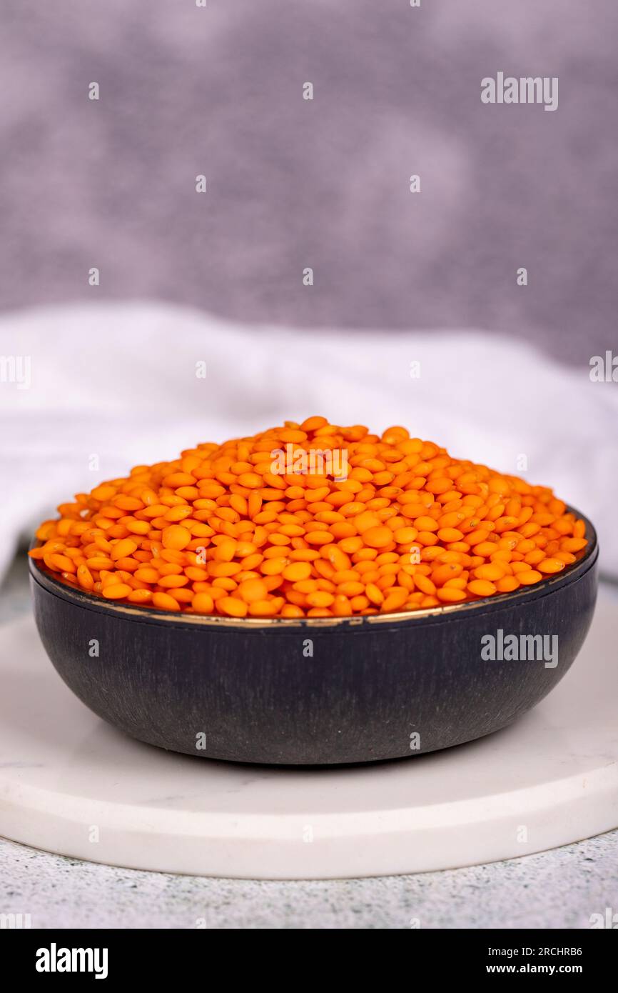 Raw orange lentils in hi-res stock photography and images - Alamy