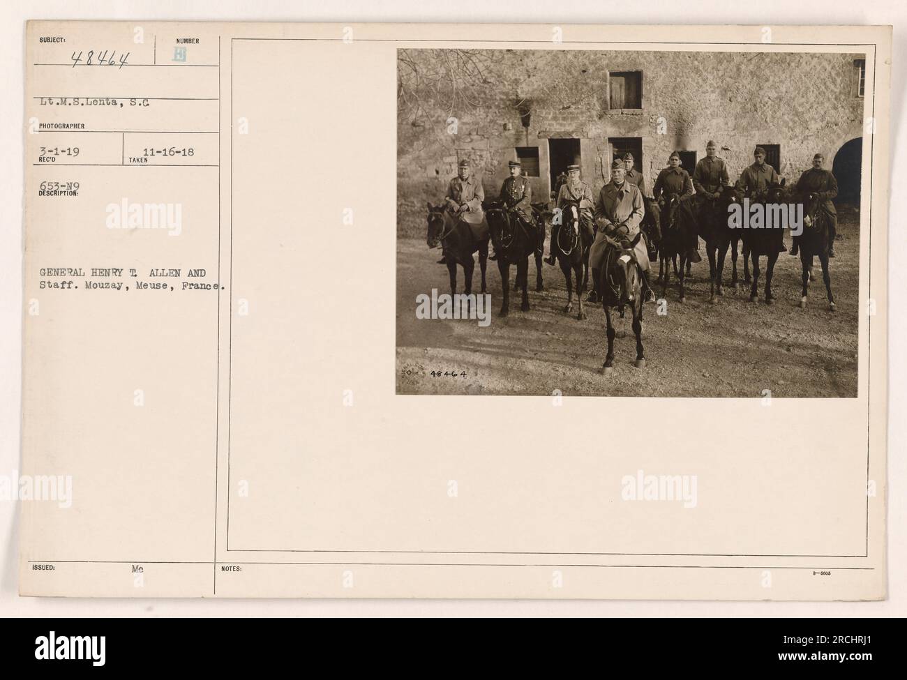 General Henry T. Allen and his staff in Mouzay, Meuse, France. The ...