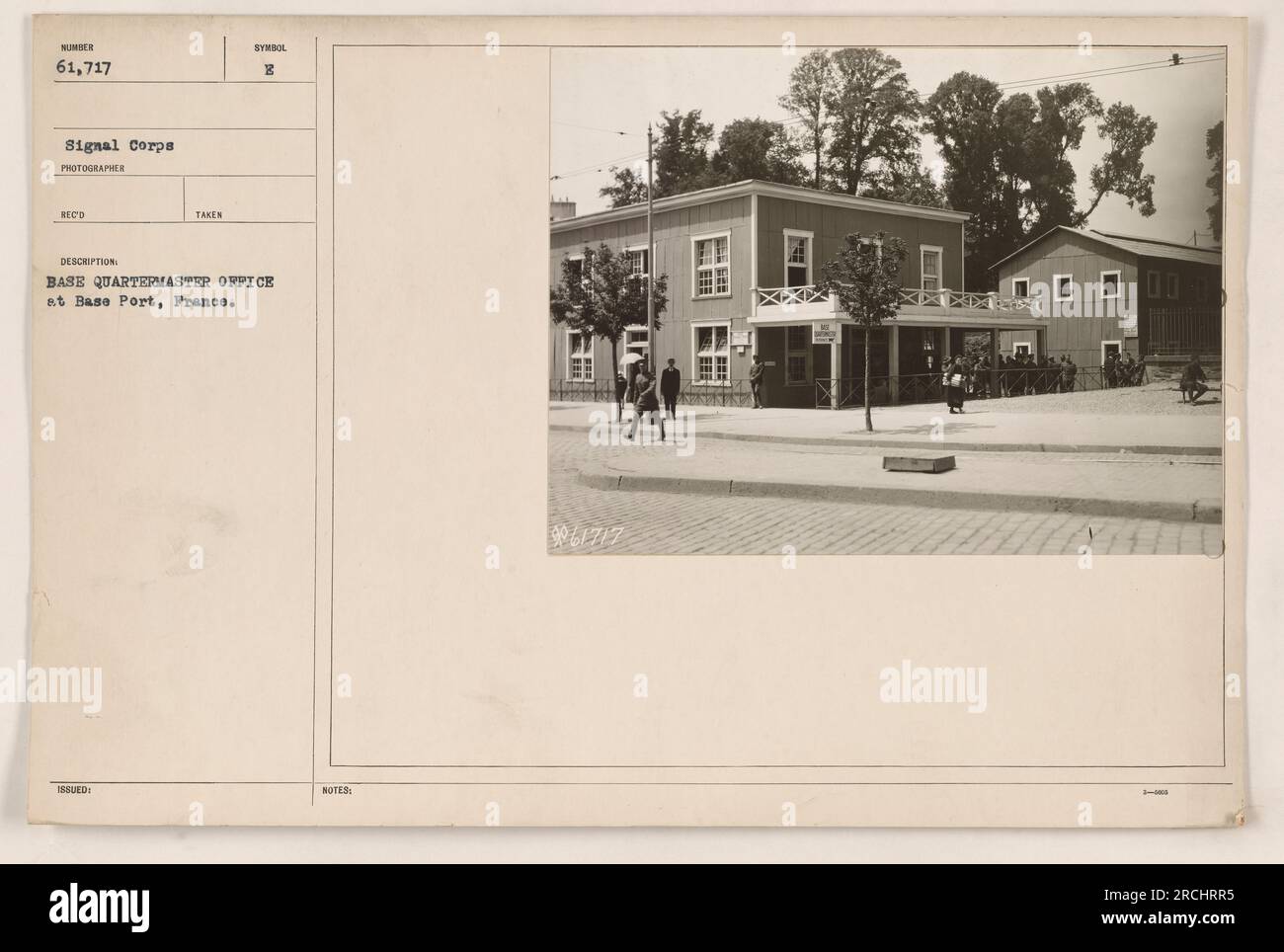 The image shows the Base Quartermaster Office at Base Port, France ...