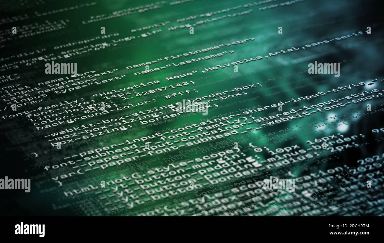 Abstract code background with blue color tones. 3D illustration Stock ...