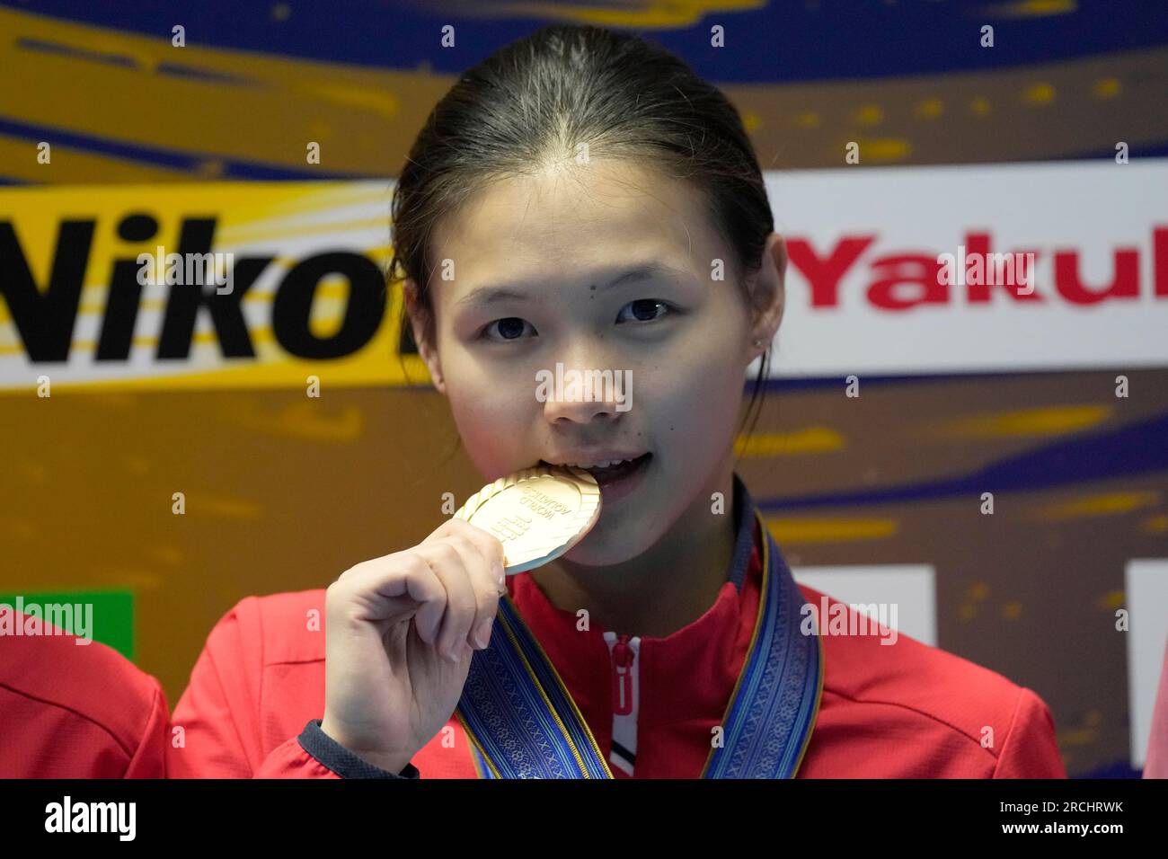 Lin Shan of China celebrates with her gold after winning the 1m ...