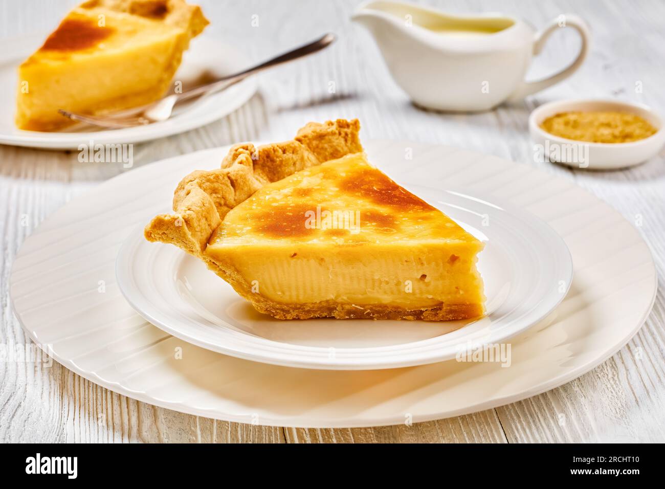 a slice of classic sugar cream pie, hoosier pie, indiana custard cream ...