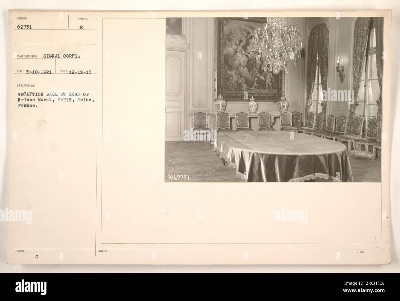 Reception Hall at the home of Prince Murat in Paris, France. This ...