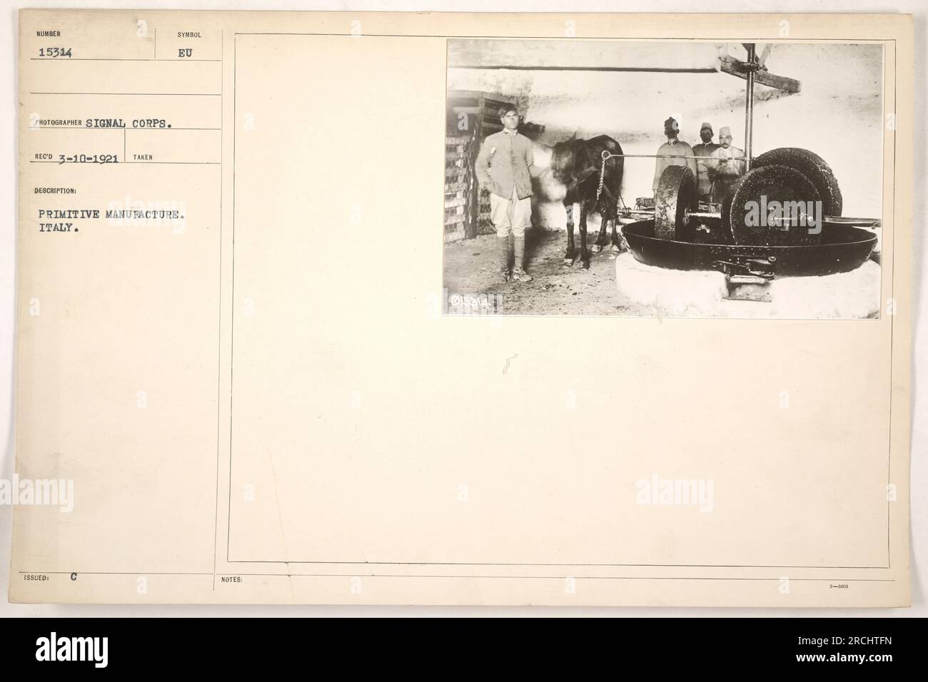A photograph taken by a Signal Corps photographer on March 10, 1921 ...